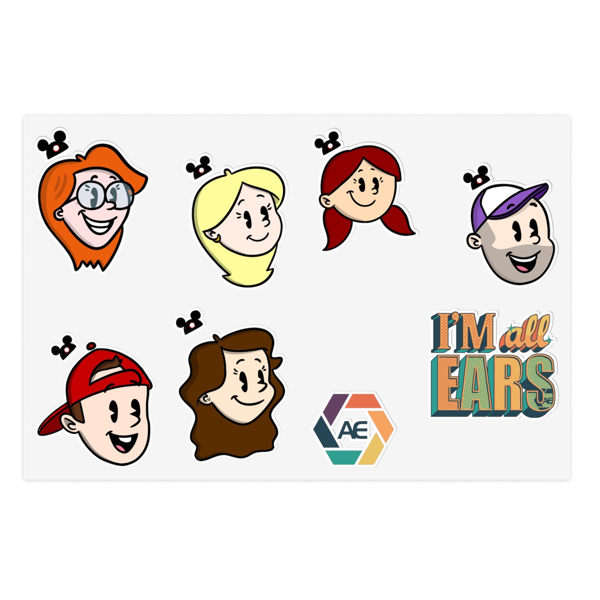 AE Cast Members - Sticker Sheets – AllEars Store
